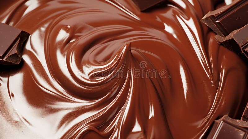 Rich and Smooth Flowing Chocolate with Broken Pieces of Dark Chocolate ...