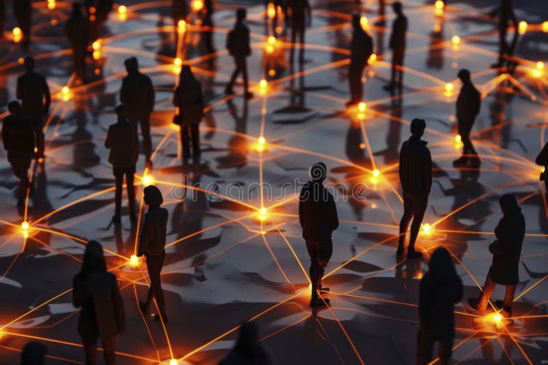 Network of Lights stock photo. Image of figures, humanity - 310021418