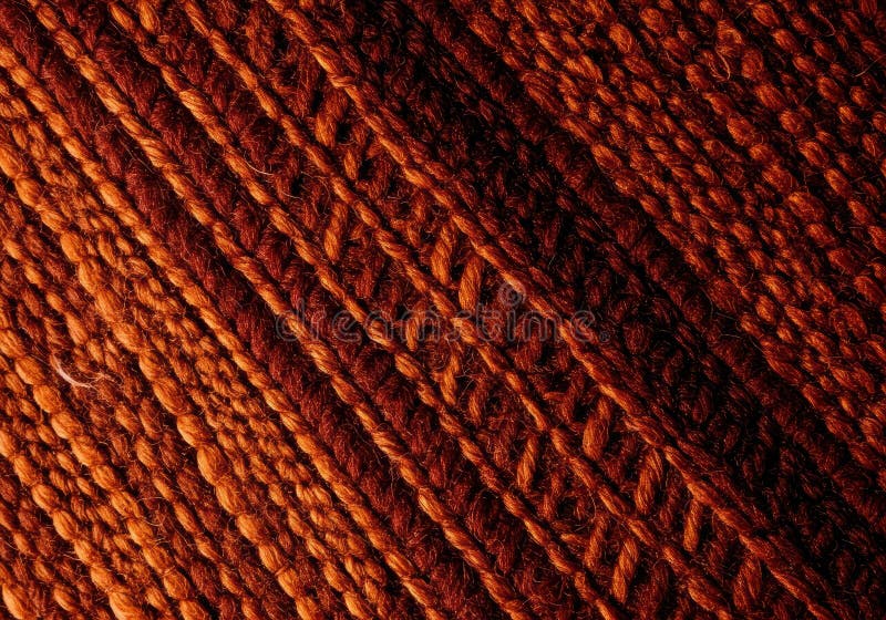 Rich Textured Brown Yarn Close-up: Warmth and Craftsmanship in Knitting ...
