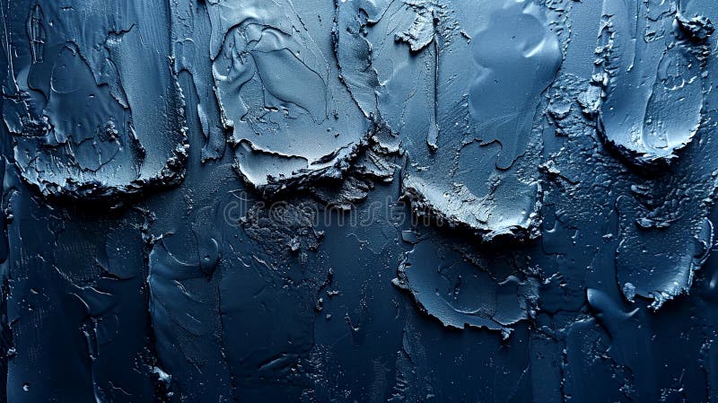 Rich Textured Layers of Deep Blue Paint Create an Abstract Artwork on ...