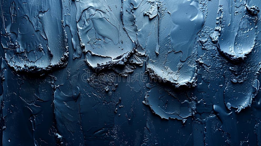 Rich Textured Layers of Deep Blue Paint Create an Abstract Artwork on ...