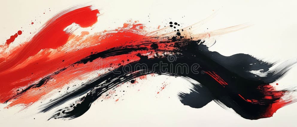 Rich Textures of Calligraphy Ink Creating Dynamic Patterns in Bold ...