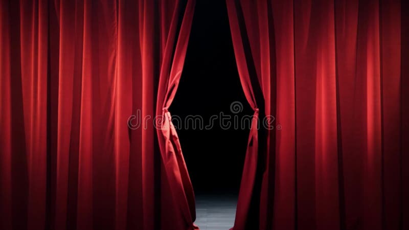 Rich Red Velvet Curtain Drapes Indoor Theater Stage Creating a Dramatic ...