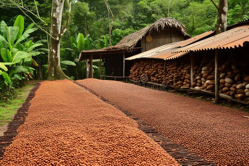 The Rich Tradition of Processing Organic Cocoa Stock Illustration ...