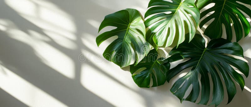 Rich, Vibrant Monstera Leaves Absorb Sunlight, Creating Beautiful ...