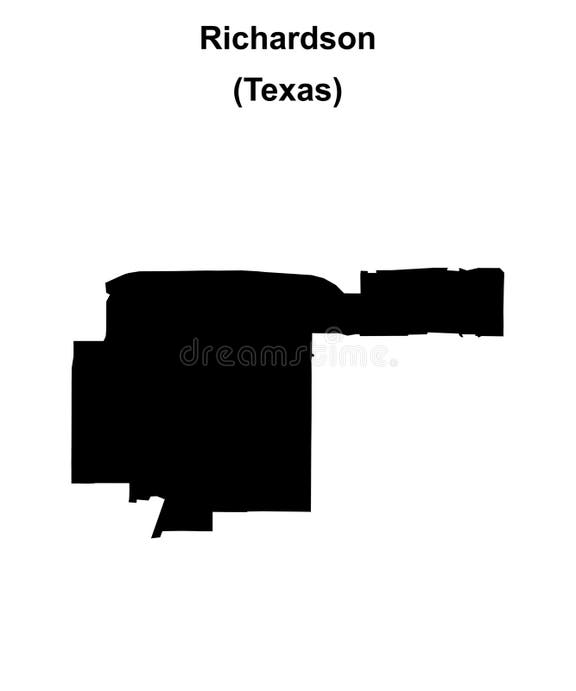 Richardson outline map stock vector. Illustration of outline - 357648713