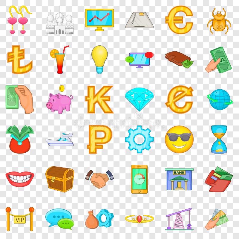 Riches Icons Set, Cartoon Style Stock Vector - Illustration of exchange ...