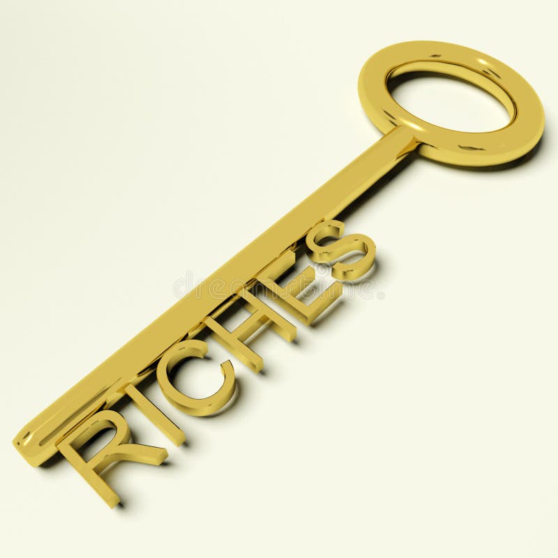 Riches Key Representing Wealth and Fortune Stock Illustration ...
