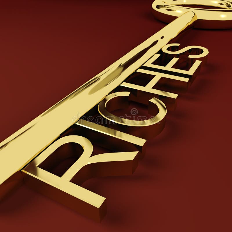 Riches Key Representing Wealth and Treasure Stock Illustration ...