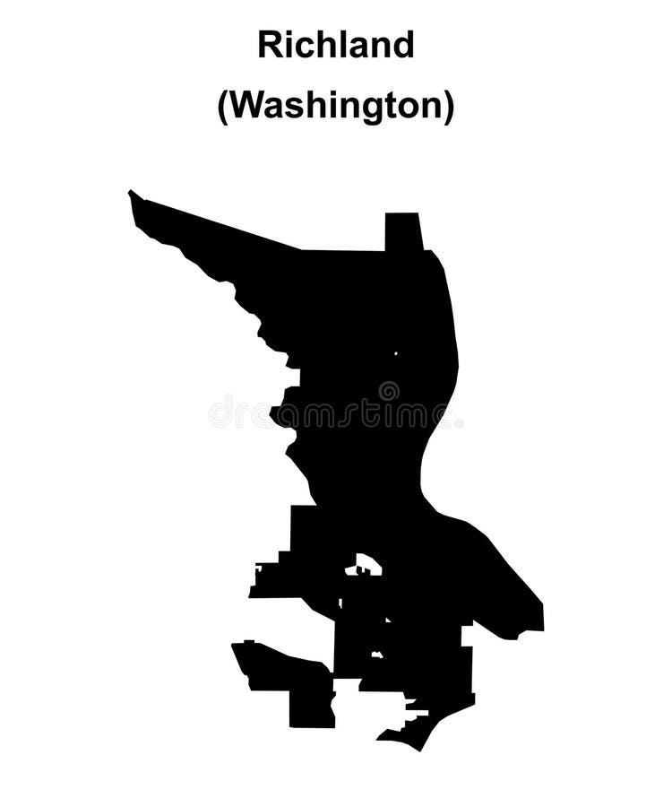 Richland outline map stock vector. Illustration of boundary - 357623175