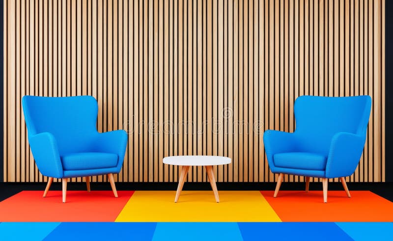 A Richly Colored Living Room Design Featuring a Memphis Design Interior ...