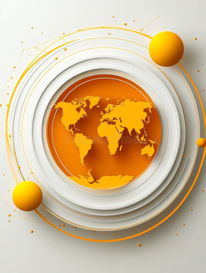 A Richly Colored World Map Design, Featuring an Intricate Textured ...