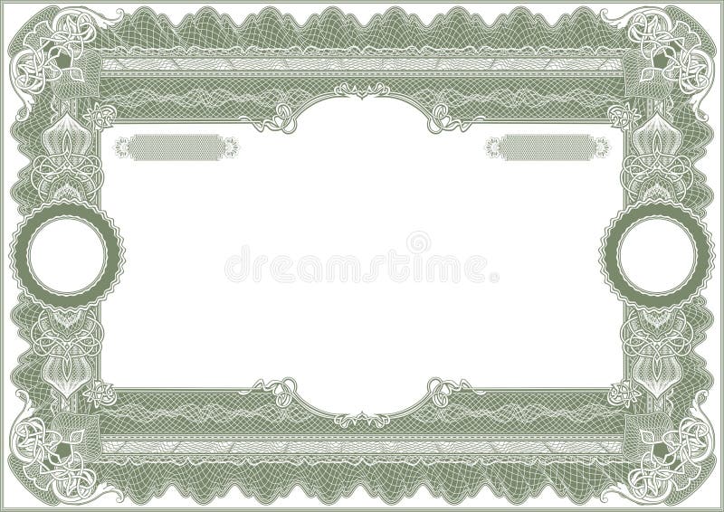 Richly Decorated, Horizontal. Certificate Frame. A4 Format Green Stock ...