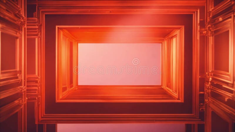 Richly Decorated Orange Horizontal Rectangular Frame with Depth Effect ...