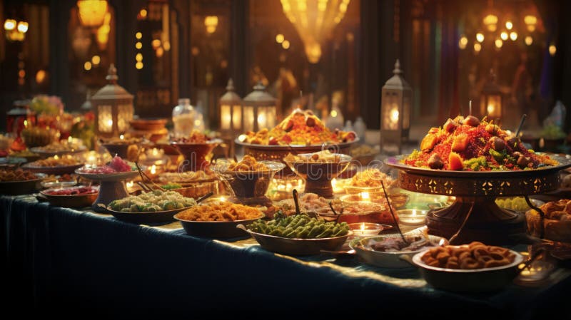 A Richly Decorated Table Filled , AI Generative Stock Illustration ...