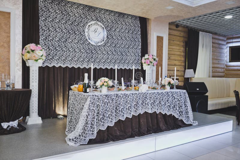 Central Table for the Main Guests of the Celebration 8923. Stock Image ...