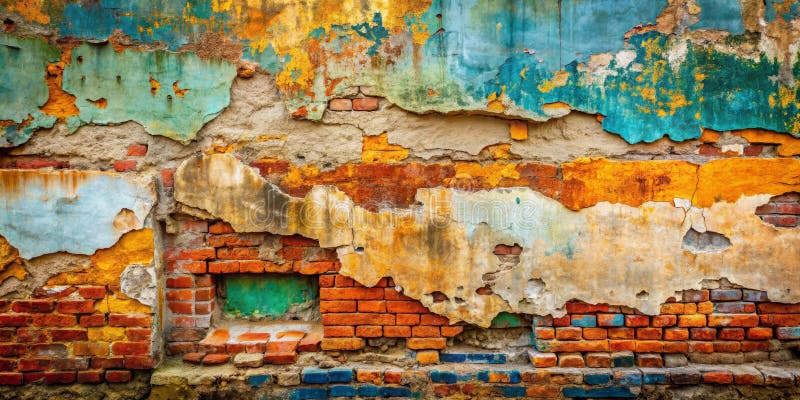 A Richly Textured, Aged Wall Displaying Layers of Peeling Paint and ...