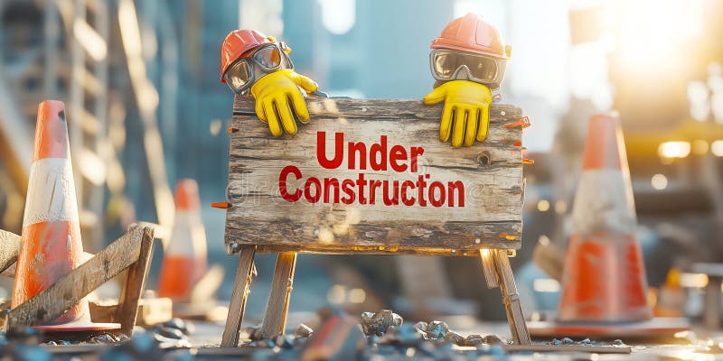 A Richly Textured 3D Wooden ?Under Construction? Sign with Tools in ...