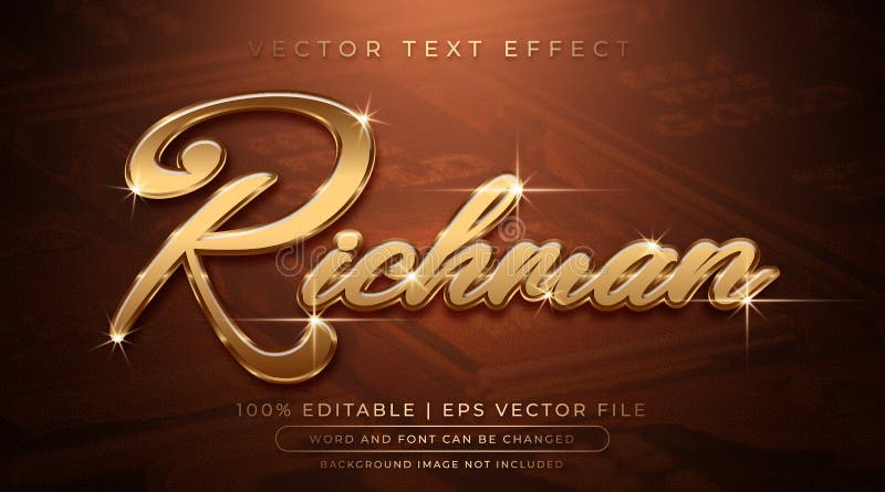Richman text effect style stock vector. Illustration of richman - 236192574