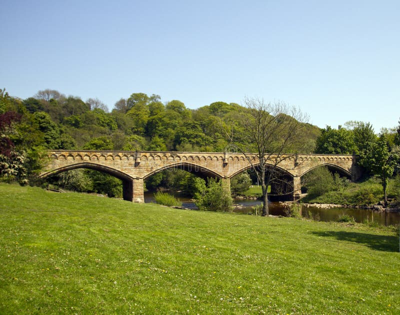 Richmond Bridge Over the Swale Stock Photo - Image of landscape, summer ...