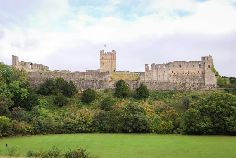 Richmond Castle Above Playing Fields and Trees Editorial Stock Image ...