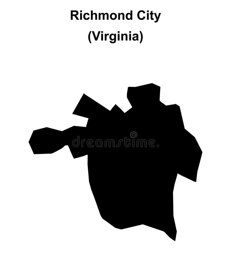 Richmond City outline map stock vector. Illustration of design - 361873105