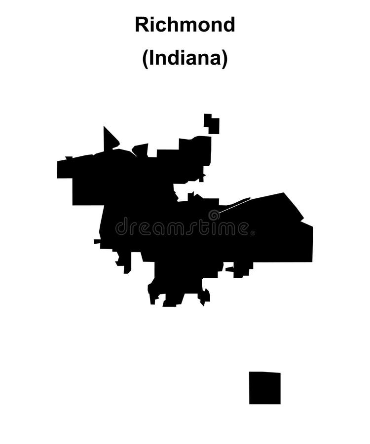 Richmond outline map stock vector. Illustration of area - 357281198