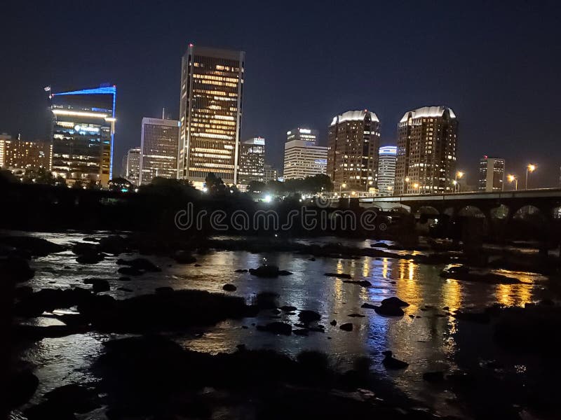 Richmond by night stock photo. Image of river, light - 164416600