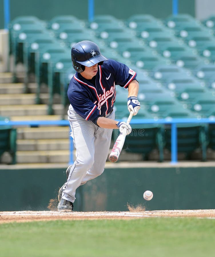 Richmond Spider Laying Down a Drag Bunt Editorial Photography - Image ...