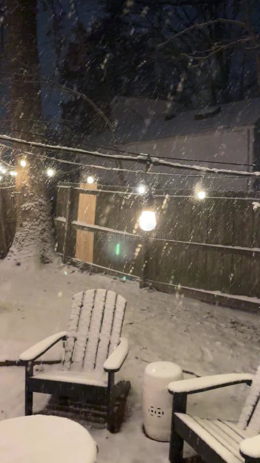 Snow Falling in the Backyard during the First Snow Ice Storm of 2025 ...