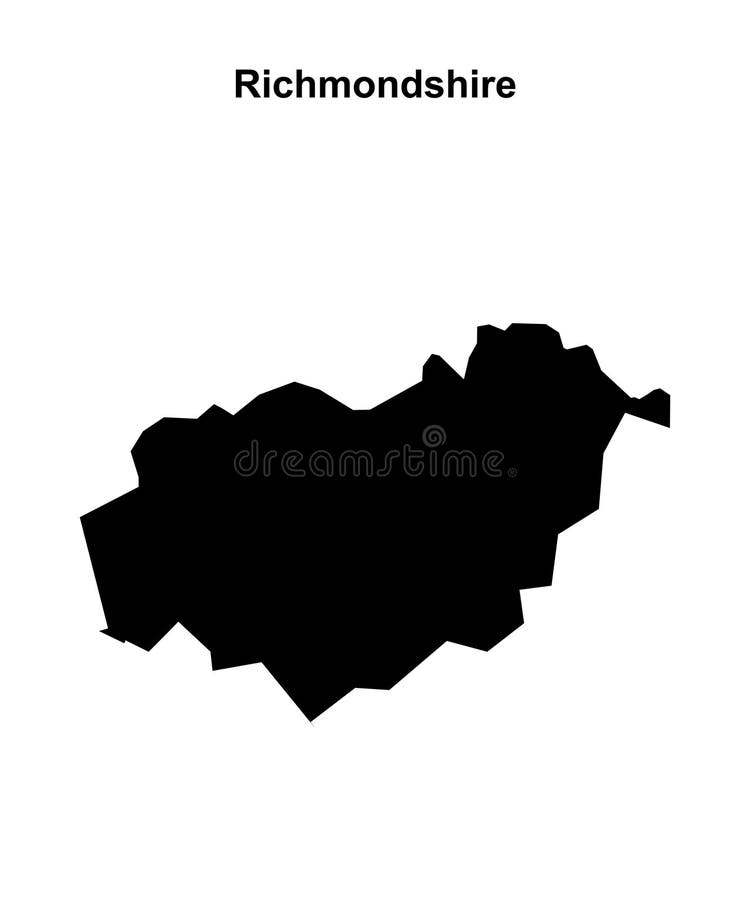 Richmondshire outline map stock vector. Illustration of tourism - 371645997