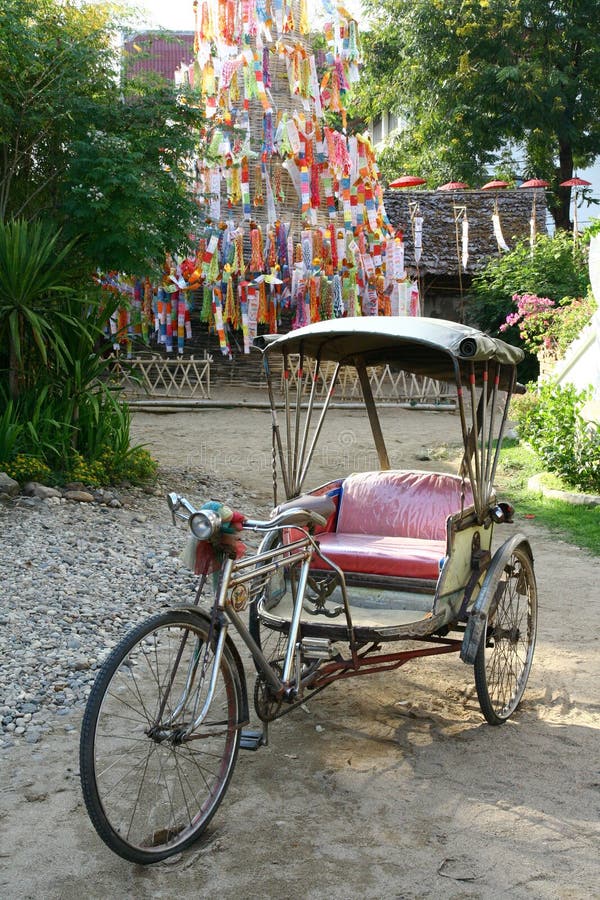 Bicycle rickshaw stock image. Image of empty, color, bicycling - 15598843