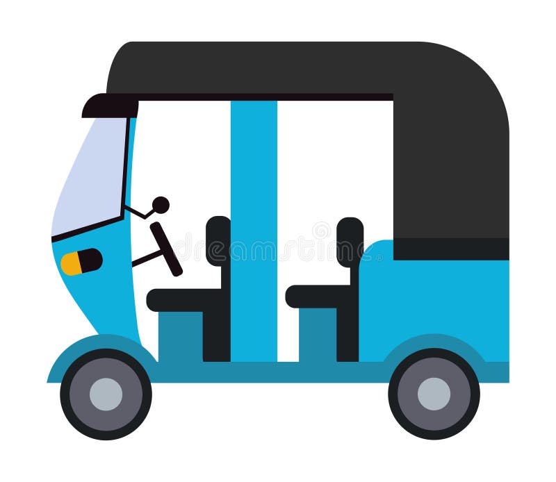 Rickshaw car blue stock illustration. Illustration of india - 300820708