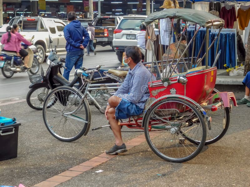 Rickshaw Driver Waiting for a Customer Editorial Photography - Image of ...