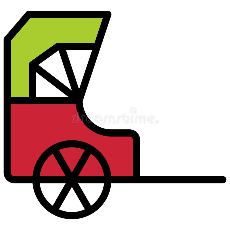 Rickshaw Icon ,Chinese New Year Vector Illustration Stock Vector ...