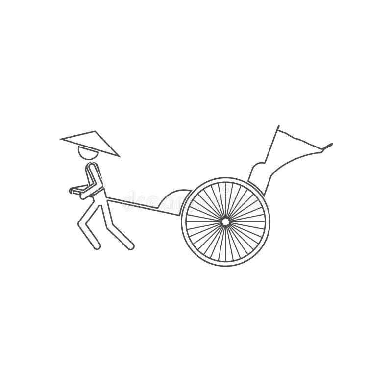 Rickshaw Icon in Outline Style Isolated on White Background ...