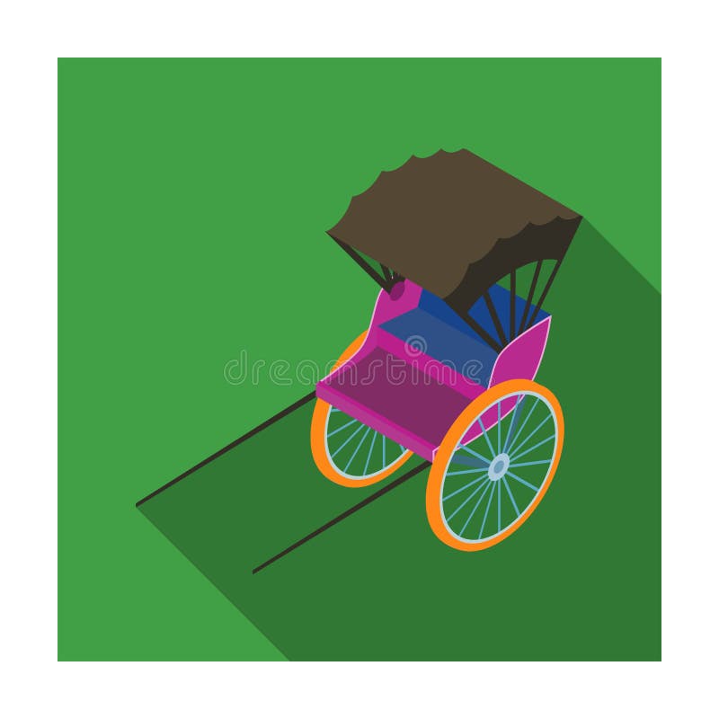 Rickshaw Icon in Outline Style Isolated on White Background ...