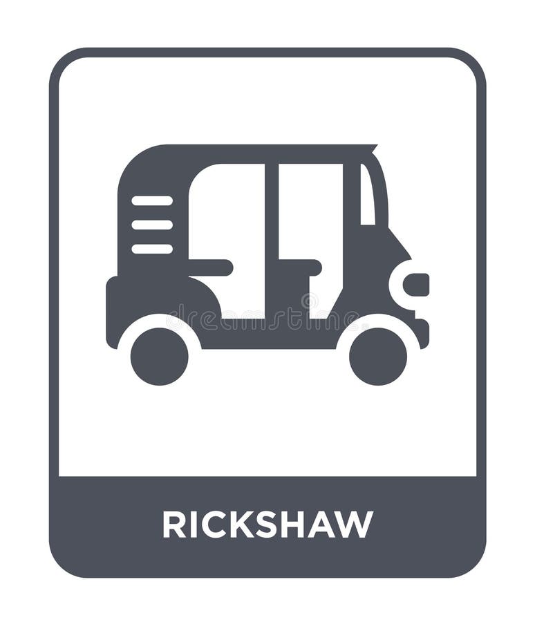 Rickshaw Icon in Outline Style Isolated on White Background ...