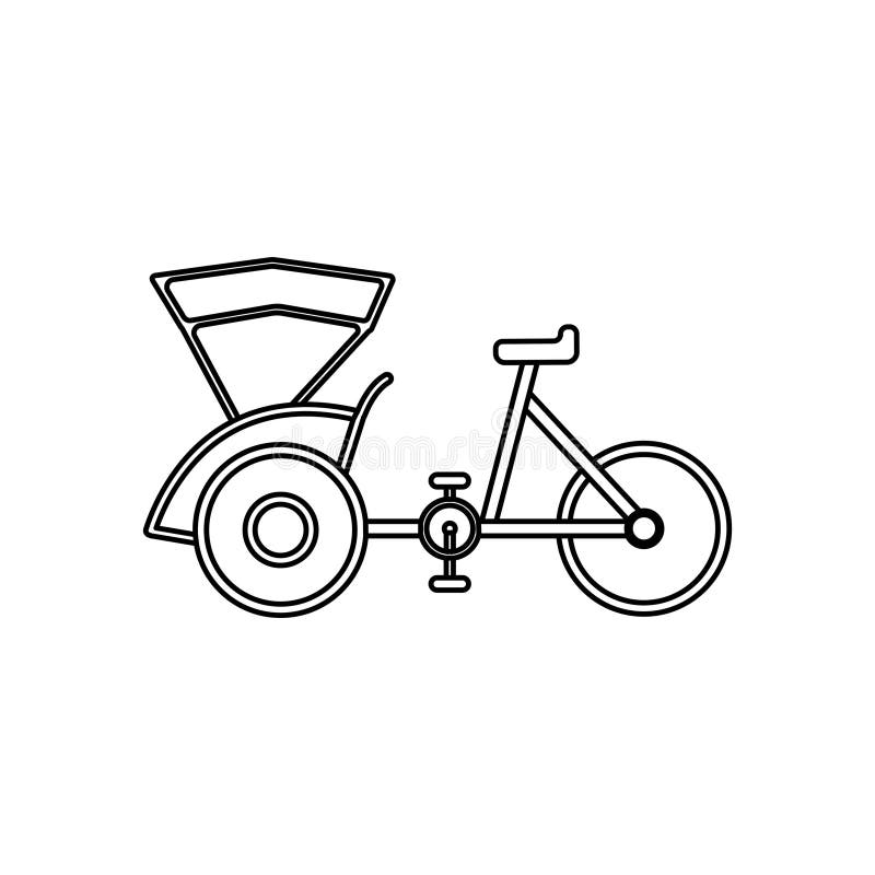 Rickshaw icon stock vector. Illustration of tourist - 282880231