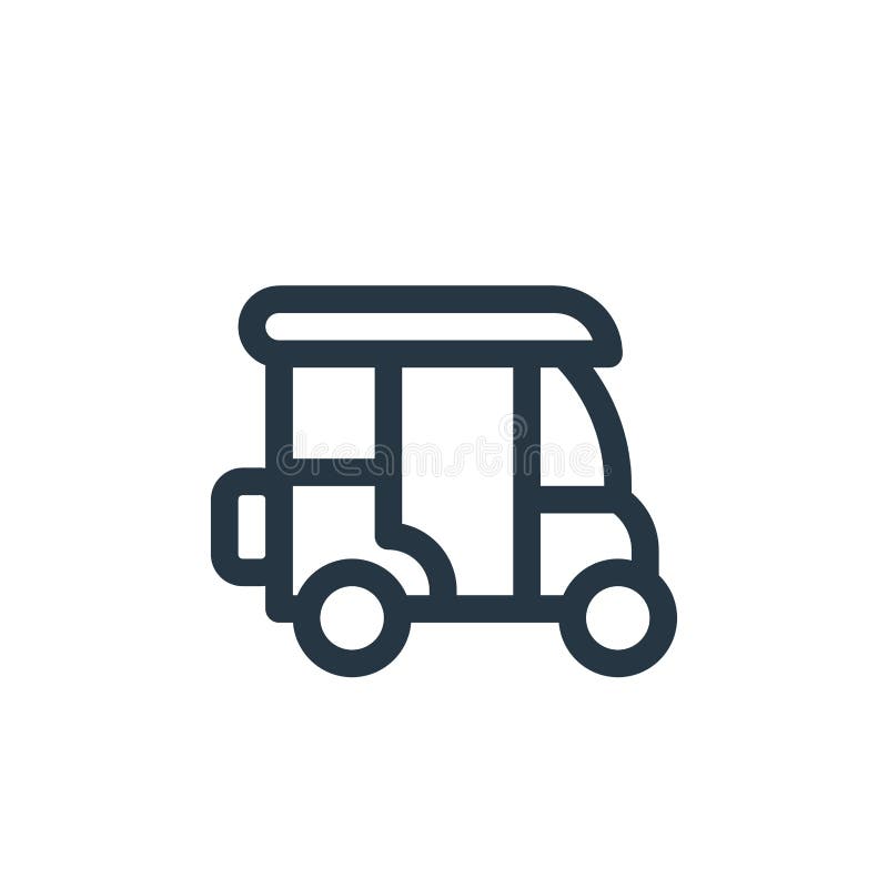 Rickshaw Icon Vector from Public Transportation Concept. Thin Line ...