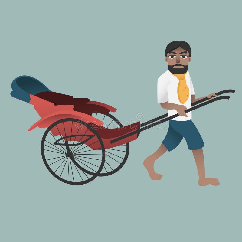 Pulled Rickshaw Stock Illustrations – 50 Pulled Rickshaw Stock ...