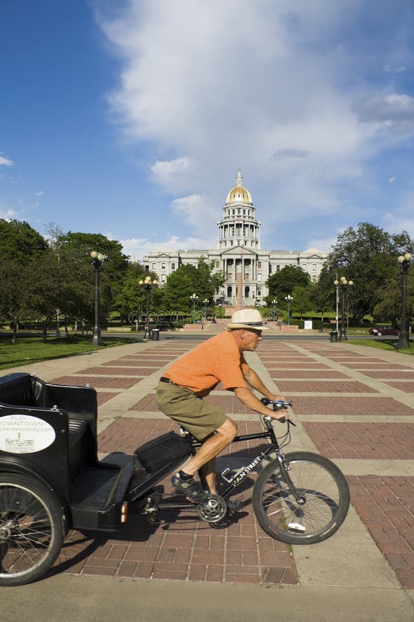 Rickshaw Man Riding in Denver Editorial Stock Photo - Image of travel ...