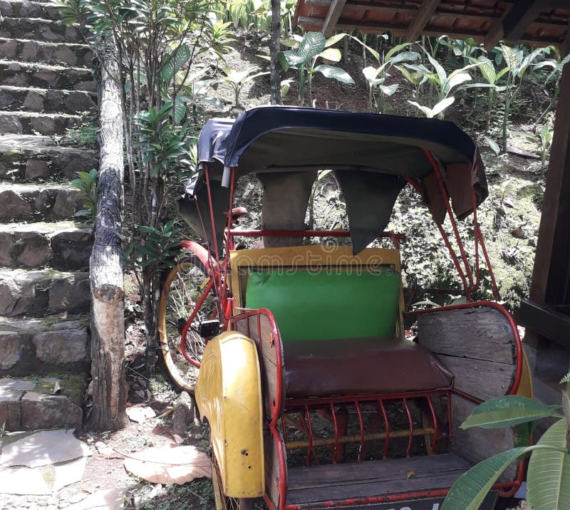 Rickshaw is Transportation Tradisional Stock Image - Image of tree ...