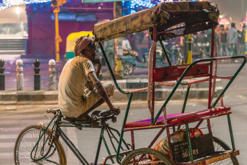 Rickshaw Waiting for Tourists in the Rain Editorial Image - Image of ...