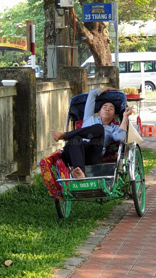 Rickshaw editorial stock photo. Image of hoian, work - 142647603