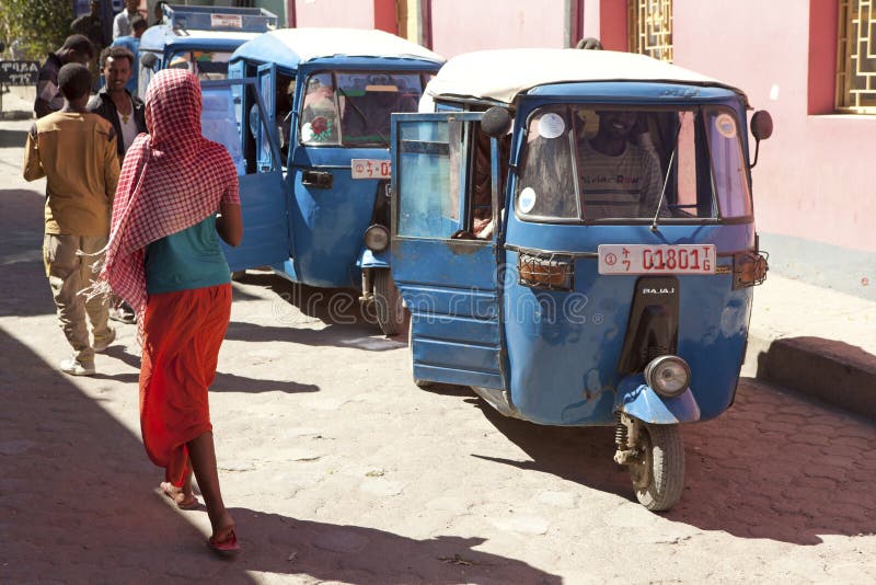 Rickshaws, Ethiopua editorial stock photo. Image of islam - 42973628