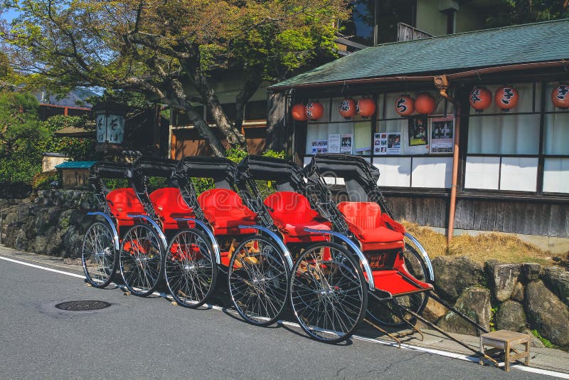 The Rickshaws in Japan at Arashiyama City 12 April 2012 Editorial Stock ...