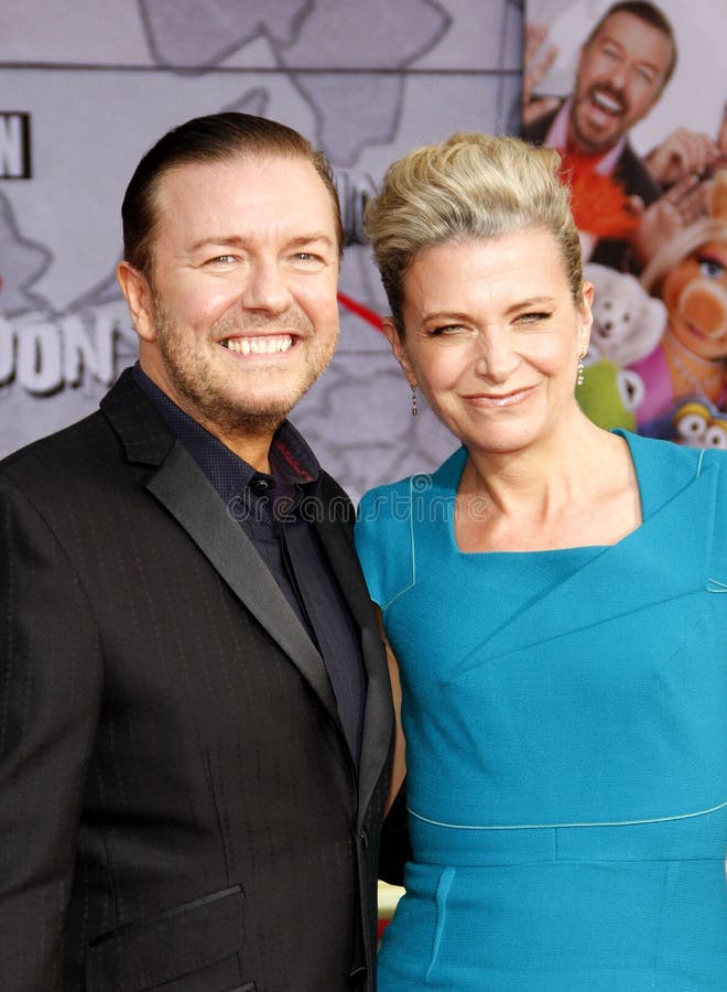 Ricky Gervais & Jane Fallon Immagine Editoriale - Immagine di celebrità ...