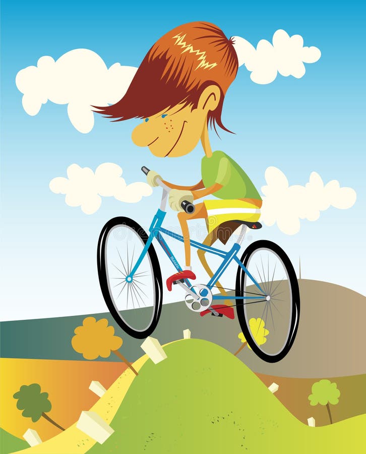 Rida en cykel vektor illustrationer. Illustration av montering - 43016888