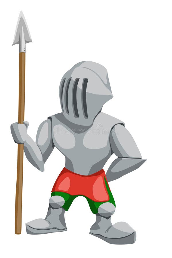 Lycklig Tecknad Film Och Isolerad Rolig Riddare - Stock Illustrationer ...